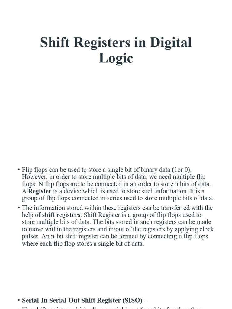 Shift Registers | PDF | Computer Data | Electrical Engineering