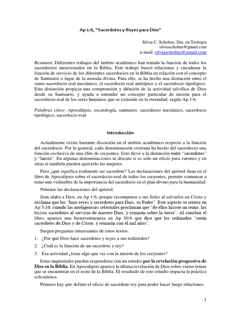 Ap 1 6 Reyes y Sacerdotes para Dios Actu | PDF | Sacerdote | Mesías