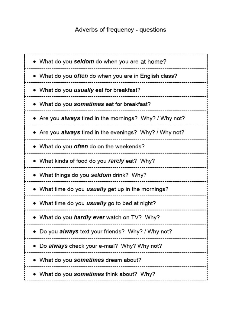 Adverbs of Frequency2 | PDF