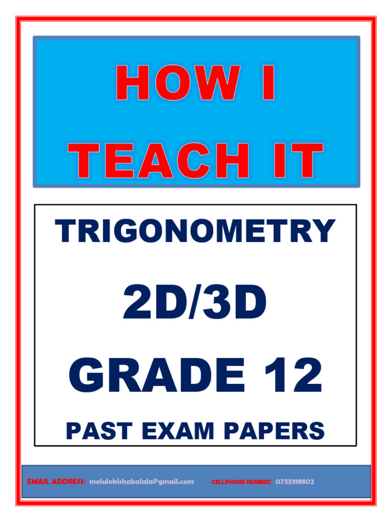 p2 Gr12 Trig 3d - P Exam | PDF | Triangle | Trigonometric Functions