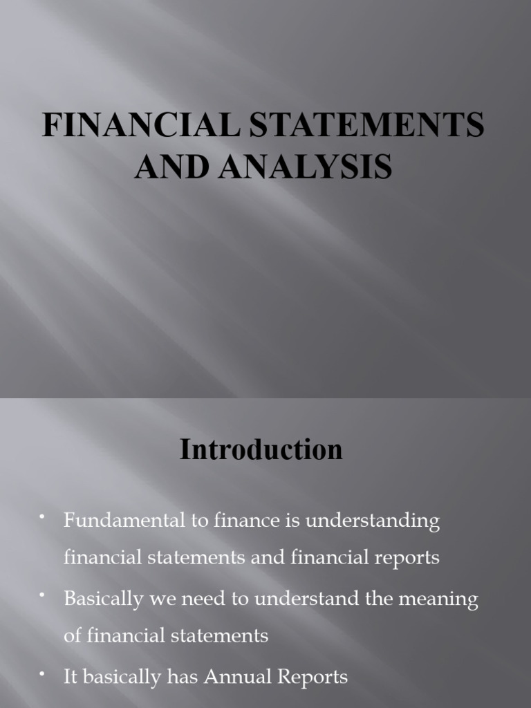 PPT1-Financial Statements & Analysis | PDF | Equity (Finance) | Expense