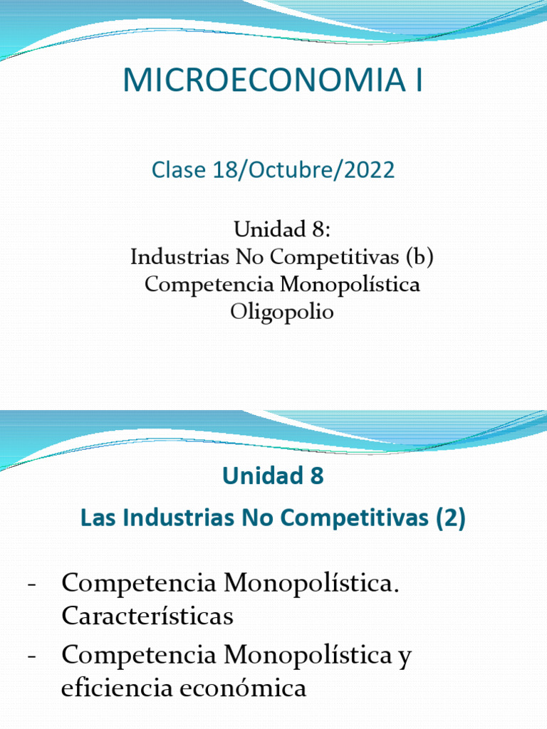Microeconomía I - 2022 - Clase 11 - Unidad 8b - 18 Octubre | Descargar gratis PDF | Monopolio ...