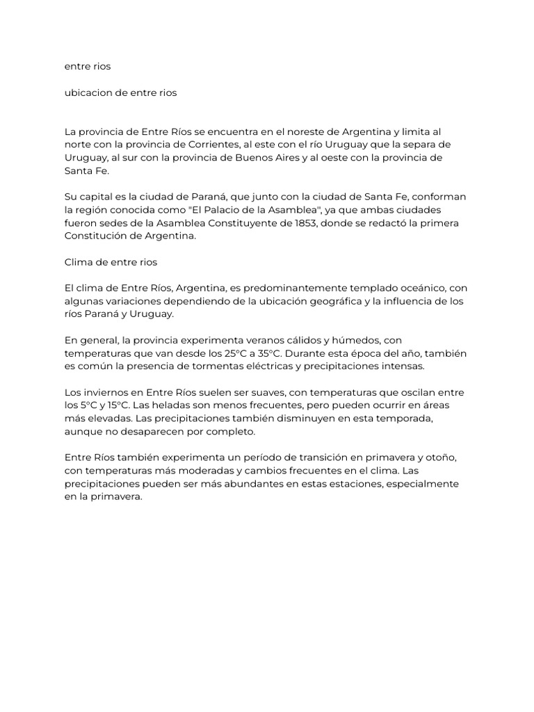 Lo de Entre Rios y El Rosco | PDF | Clima