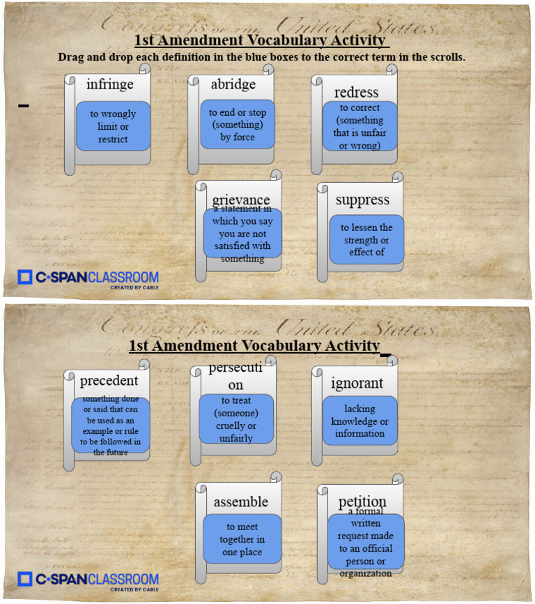 1st Amendment Terms Quiz | PDF