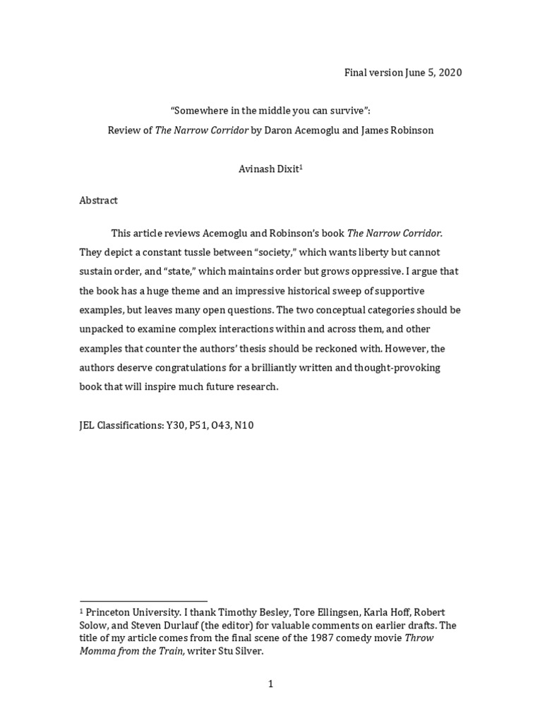 Corridor Review Final | PDF | Liberty | Determinism