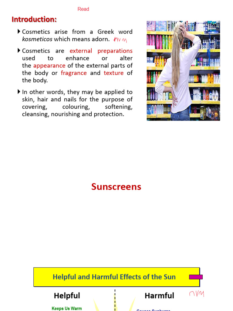 Lec1 sunscreens | PDF | Ultraviolet | Sunscreen