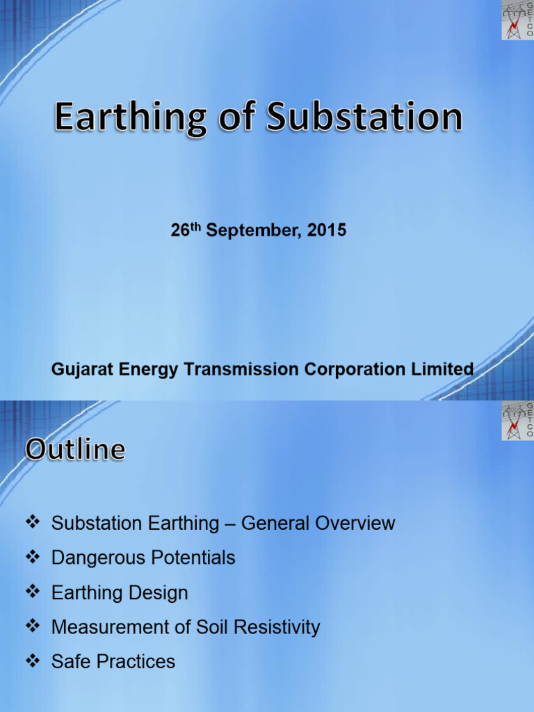 Substation Earthing Design Overview | PDF | Electrical Substation ...