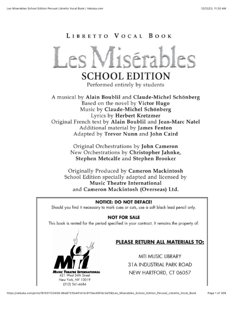 Les Miserables School Edition | PDF