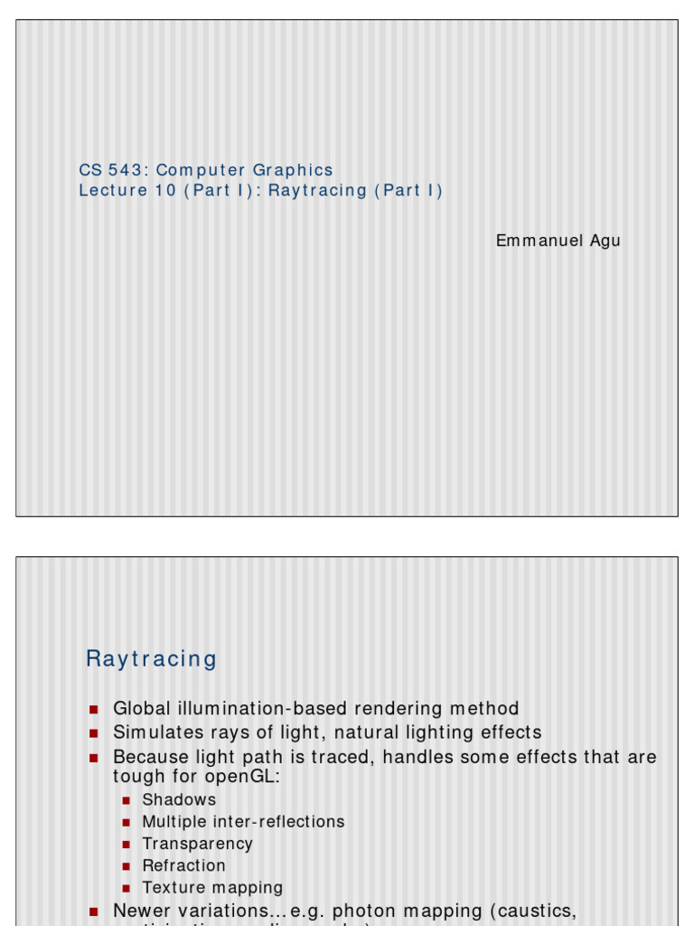 Lecture10 p1 | PDF | Rendering (Computer Graphics) | Imaging