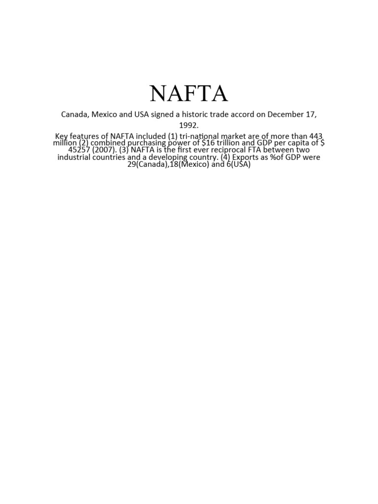 NAFTA | PDF | North American Free Trade Agreement | Labour Economics