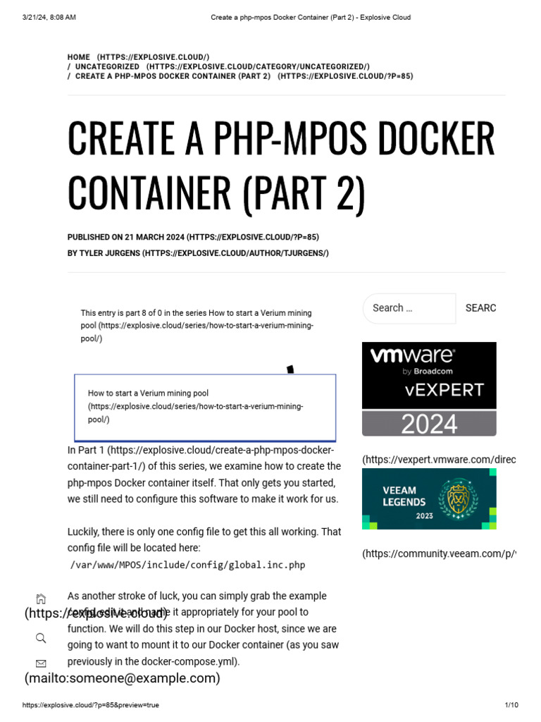 Create A Php-Mpos Docker Container Part 2 - Explosive Cloud | PDF ...