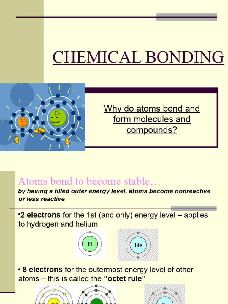 Why Do Atoms Form Chemical Bonds | PDF