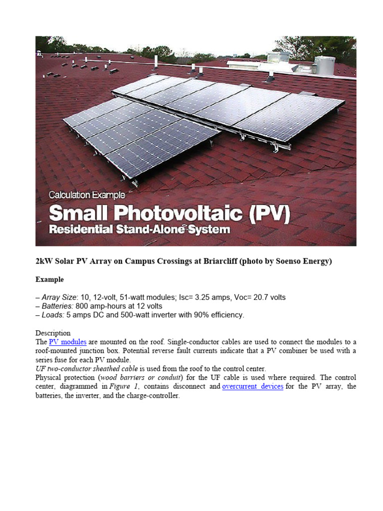2kW Solar PV Array On Campus Crossings at Briarcliff | PDF ...