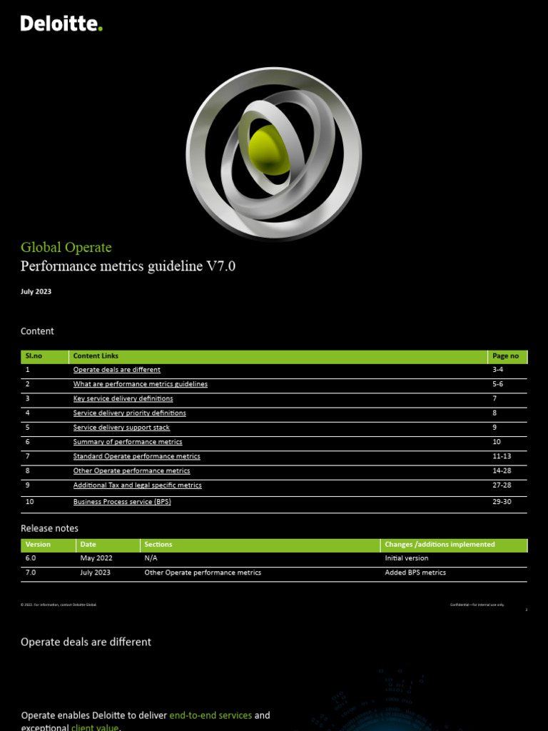 Global Operate Performance Metrics Guide | PDF | Performance Indicator ...