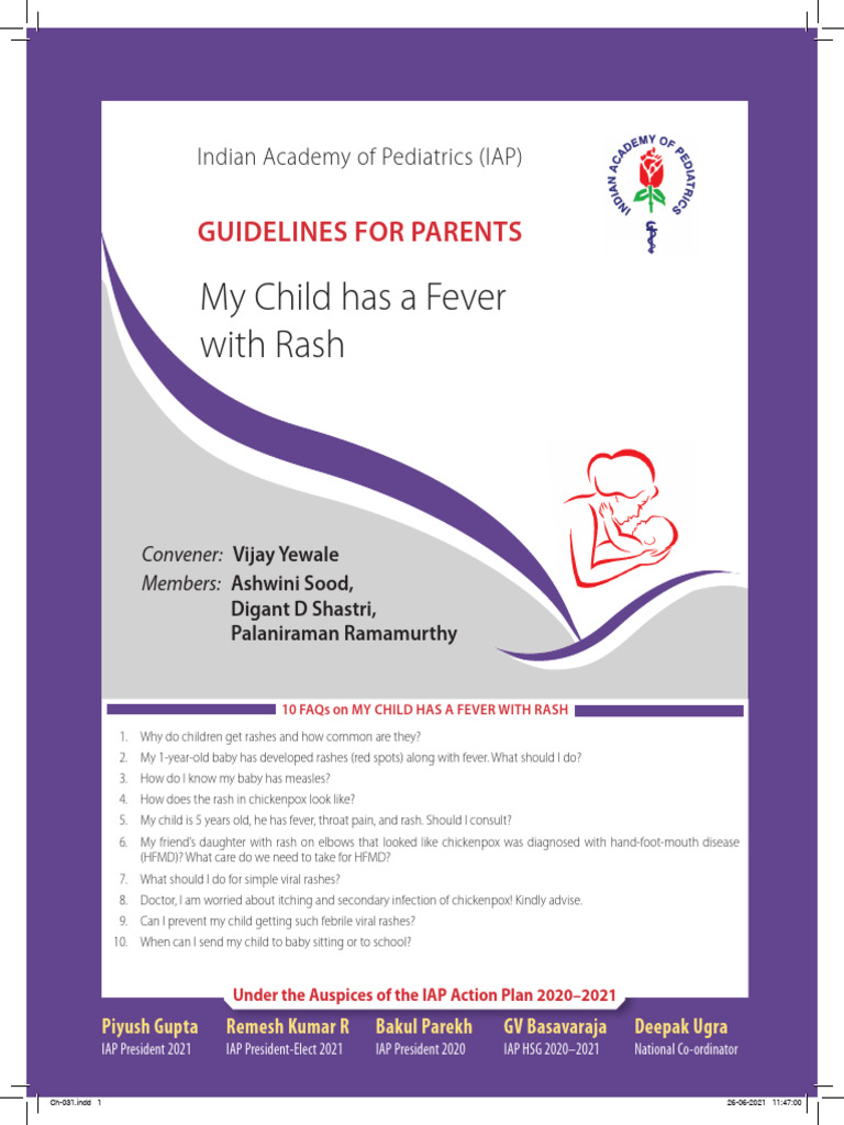 0409 CH 031 IAP Parental Guideline Fever With Rash | PDF | Diseases And ...