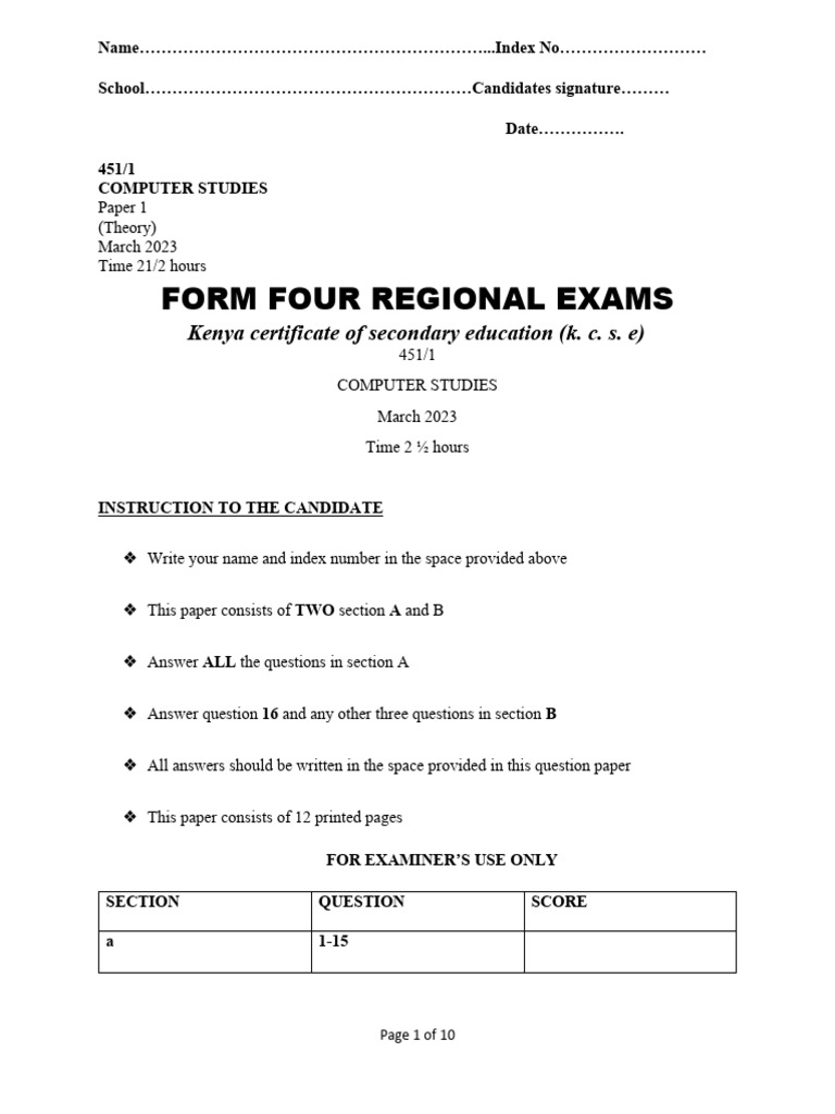 Regional Qs 2023 P1 | PDF | Computer Science | Computing
