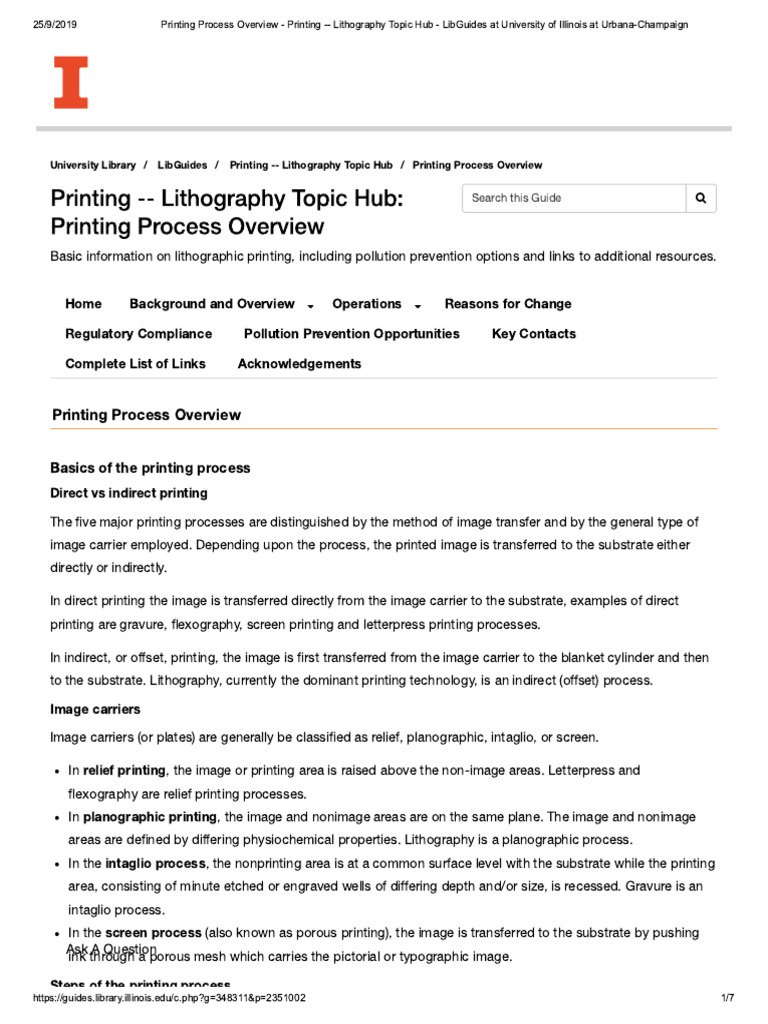 Printing Process Overview | PDF
