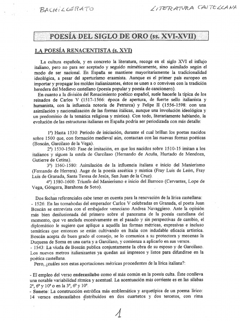 Poesía Del Siglo de Oro | PDF