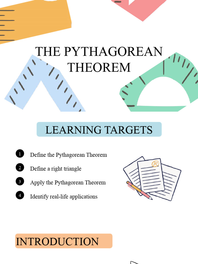 Colorful Playful Illustrative Pythagorean Theorem Education ...