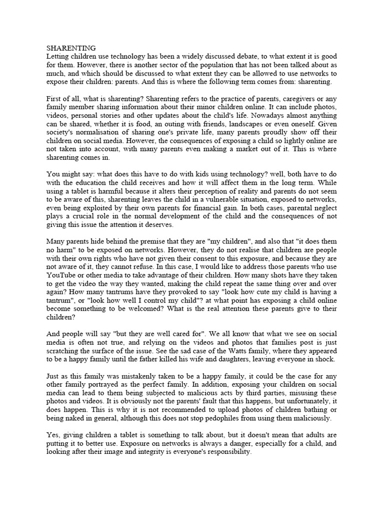 SHARENTING | Download Free PDF | Social Psychology | Social Institutions