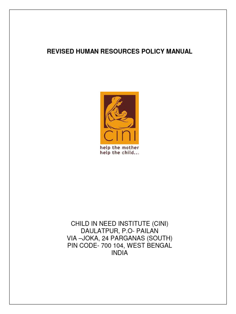 CINI Human Resources Policy Manual | PDF | Human Resources | Recruitment