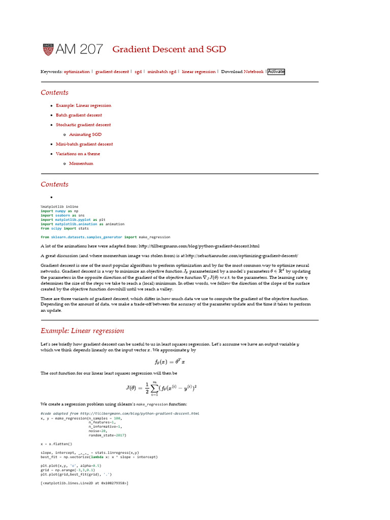 Gradient Descent and SGD | PDF | Mathematical Optimization | Applied Mathematics