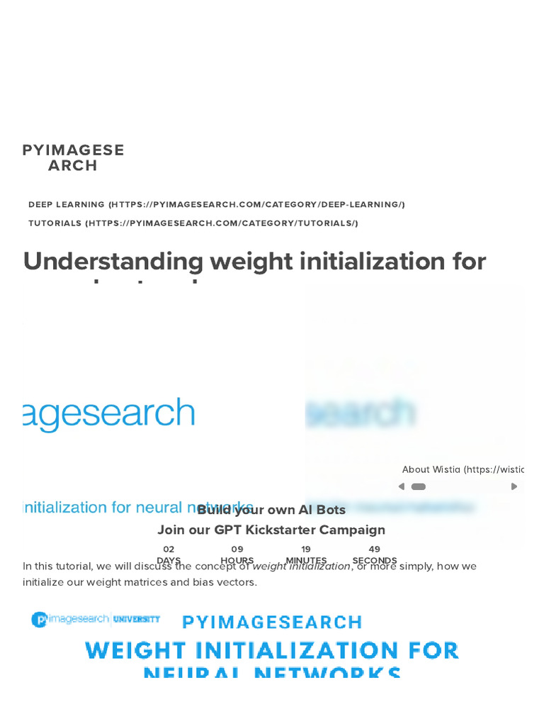 Understanding Weight Initialization For Neural Networks - PyImageSearch | PDF | Artificial ...