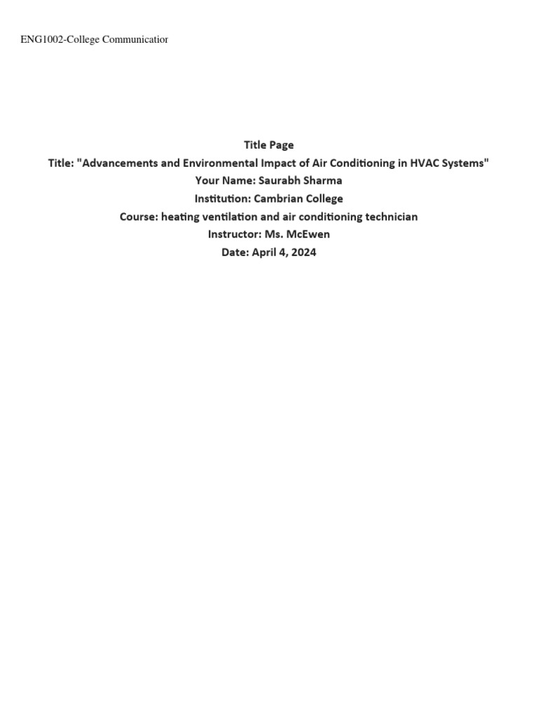 ENG 1002- College Communication | PDF | Heat Pump | Chlorofluorocarbon