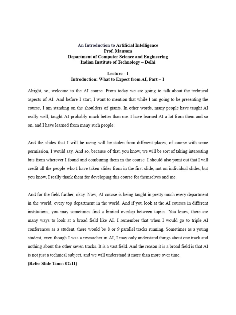 lec1 | PDF | Artificial Intelligence | Intelligence (AI) & Semantics