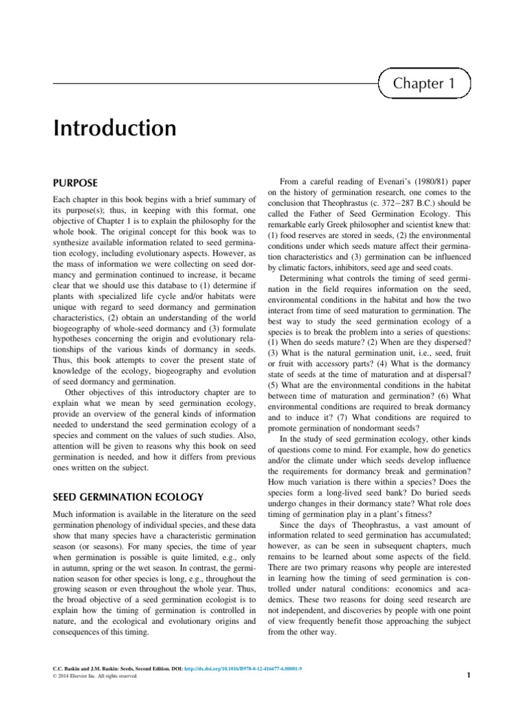 Seed Germination Ecology Overview | PDF | Seed | Germination
