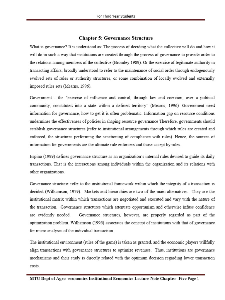 Chapter Five | PDF | Market (Economics) | Governance