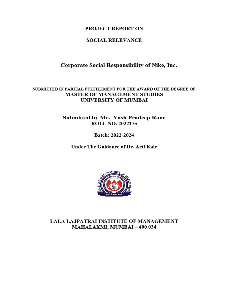 Nike | PDF | Corporate Social Responsibility | Sustainability