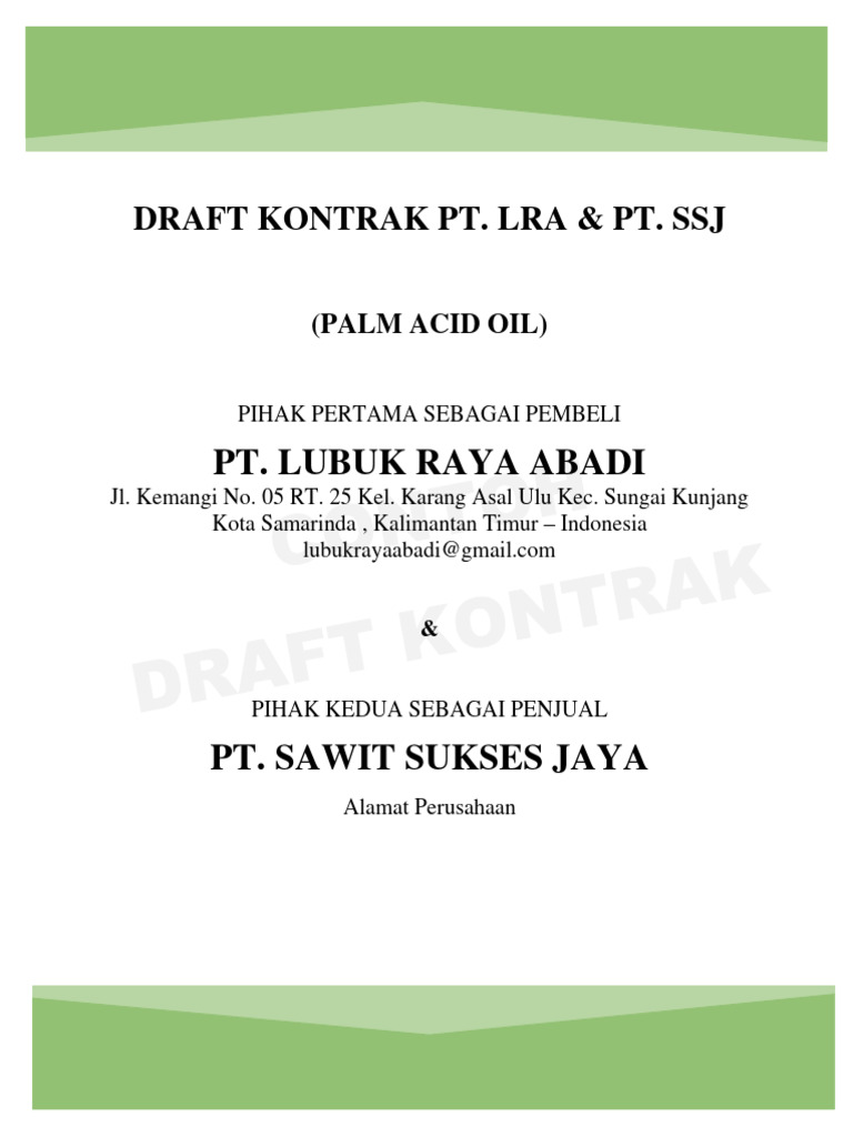 Contoh Kontrak Lra 2024 | PDF | Hukum