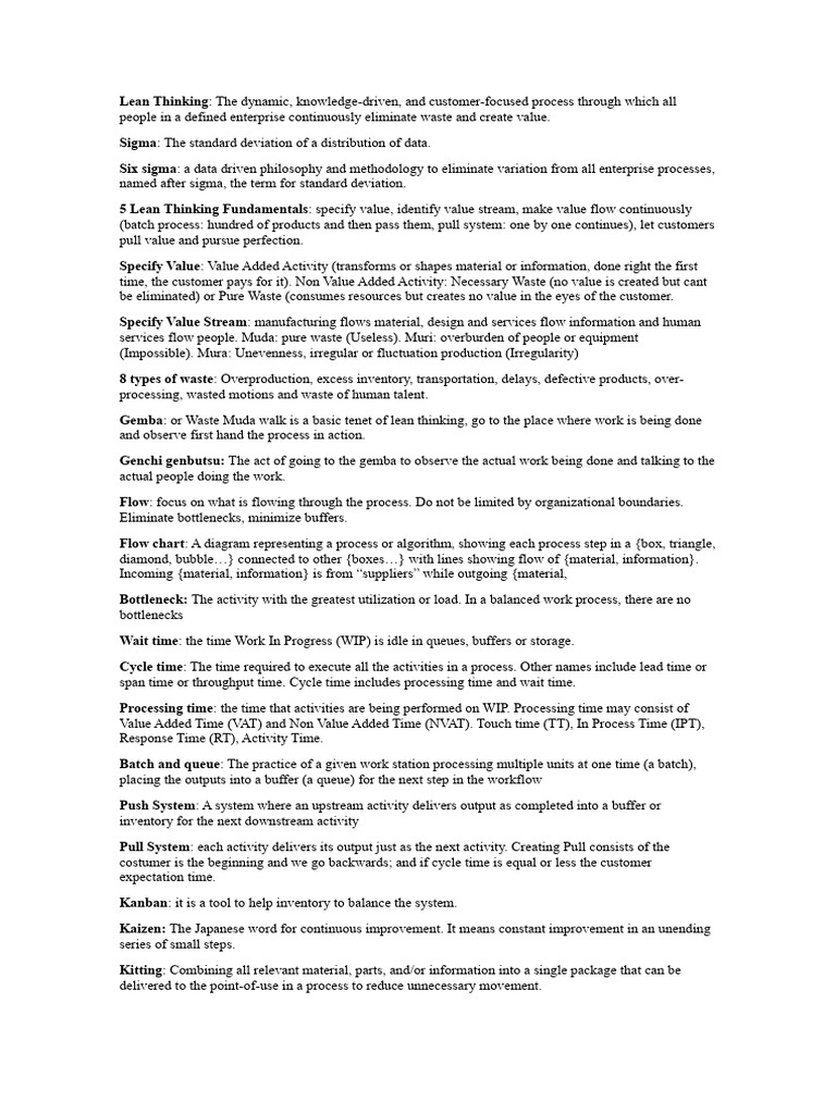 Notebook | PDF | Lean Manufacturing | Business Process