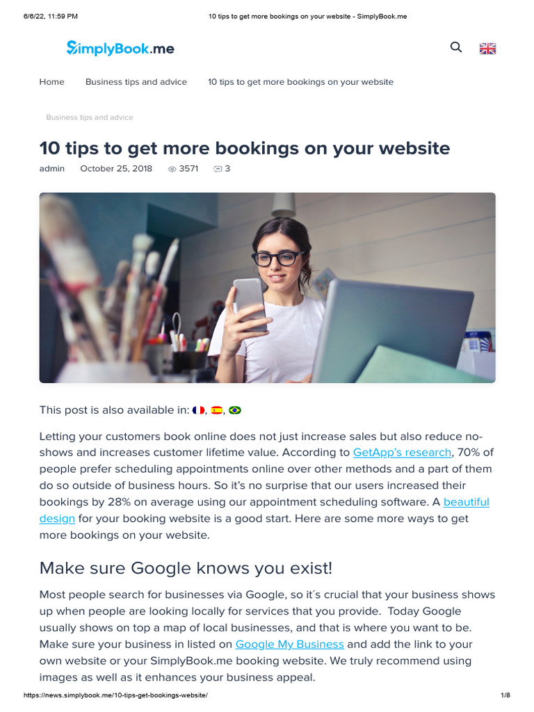 10 Tips To Get More Bookings On Your Website - SimplyBook - Me ...