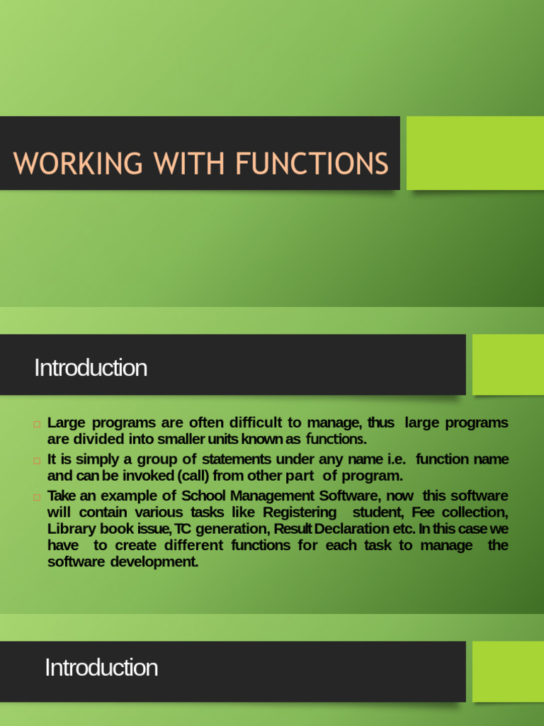 Function Inroduction | PDF | Parameter (Computer Programming ... Function Inroduction | PDF | Parameter (Computer Programming ...