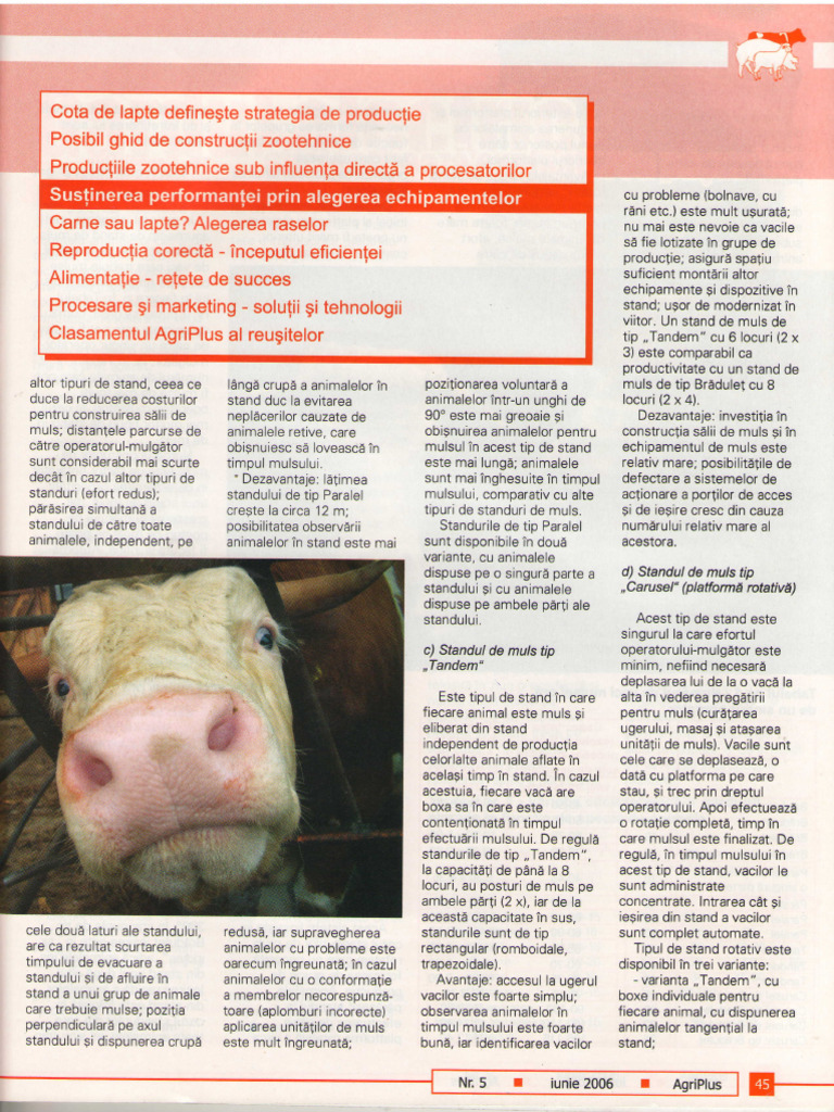 2006 - Alegerea Unui Stand de Muls PG 2 | PDF