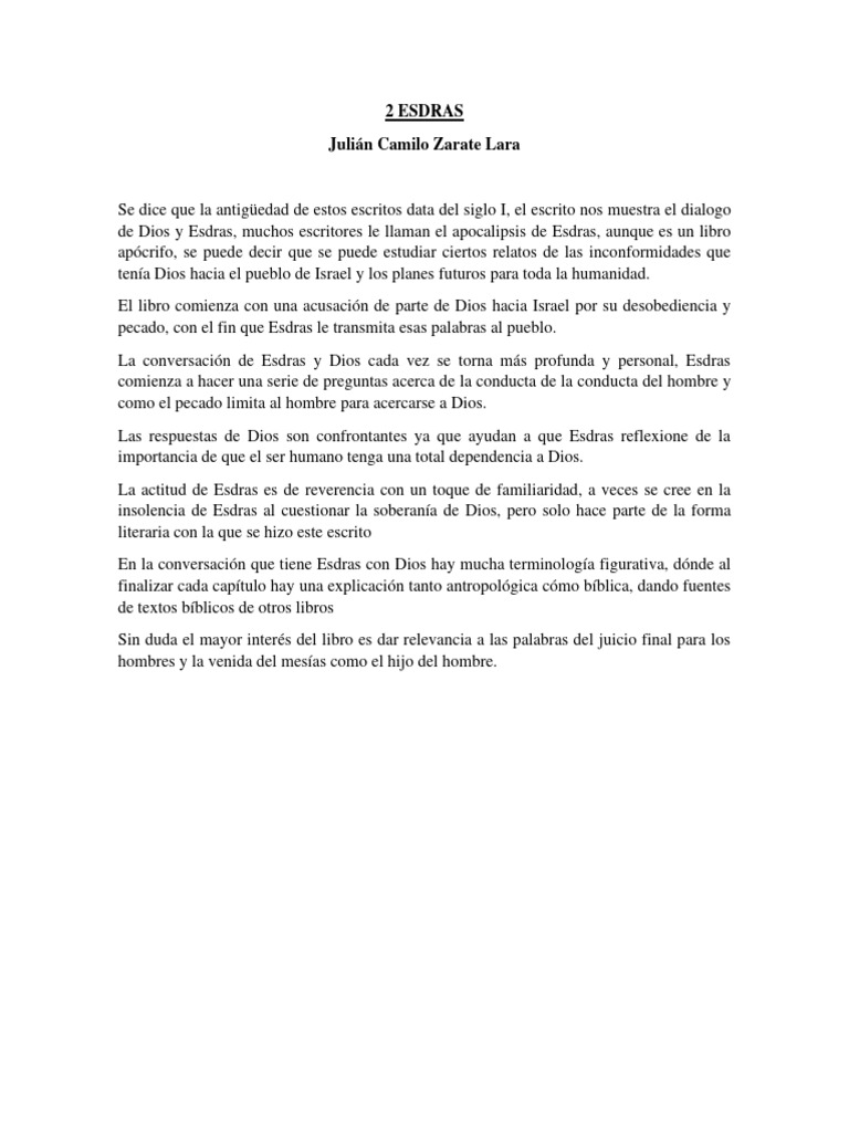 2 Esdras - Julián Zarate | PDF
