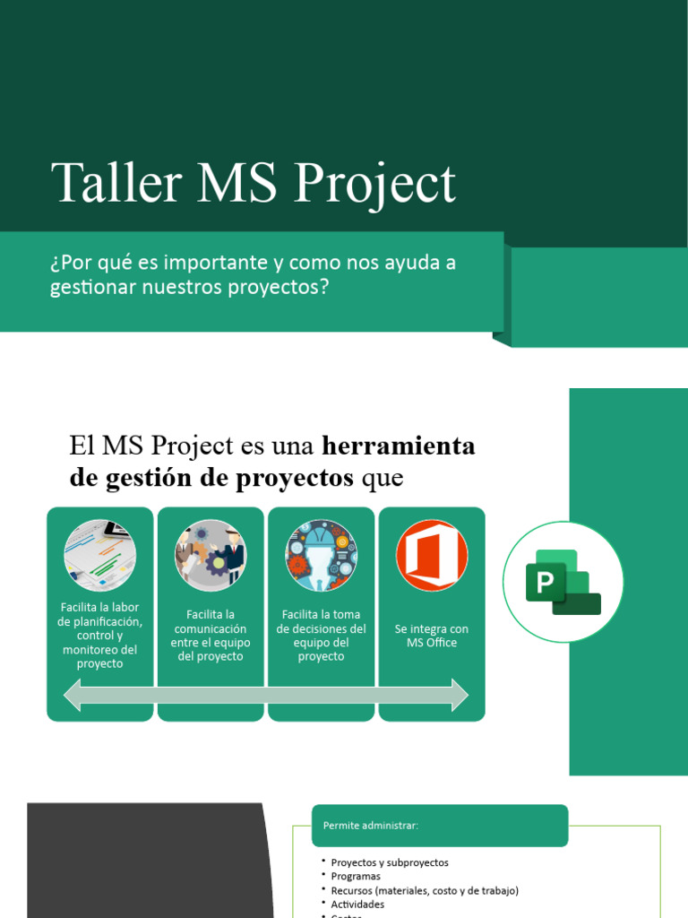 Presentación MS Project | PDF | Gestión de proyectos | Informática
