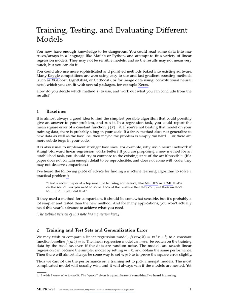 Machine Learning Model Evaluation | PDF | Cross Validation (Statistics) | Estimator