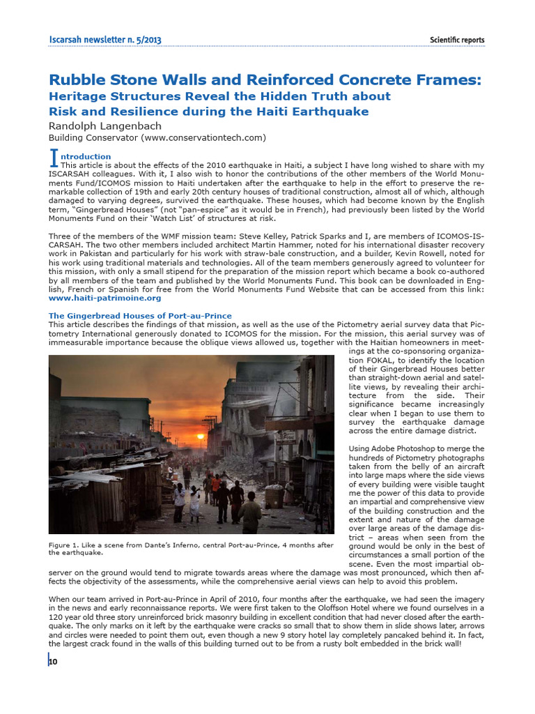 Rubble Stone Walls and Reinforced Concrete Frames | PDF | Earthquakes ...