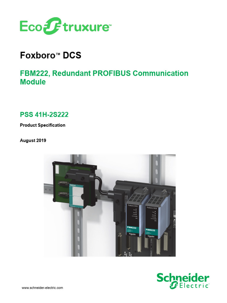 Foxboro DCS: FBM222, Redundant PROFIBUS Communication | PDF | Computer Network | Input/Output