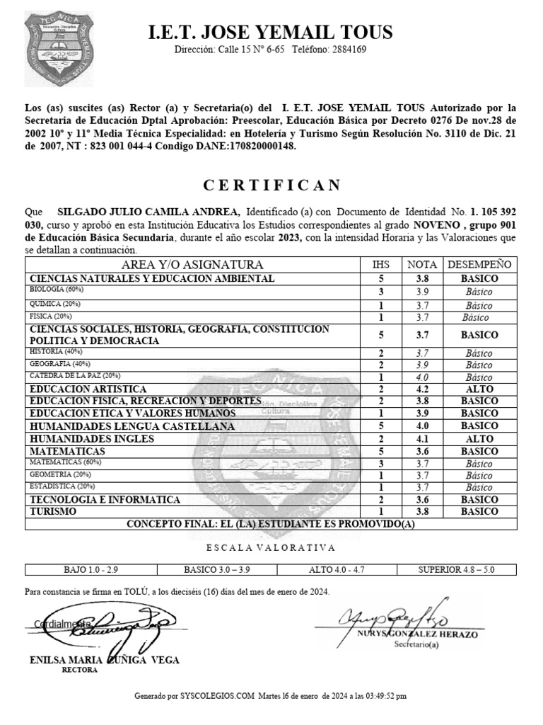 CERTIFICADO 2 | PDF | Science