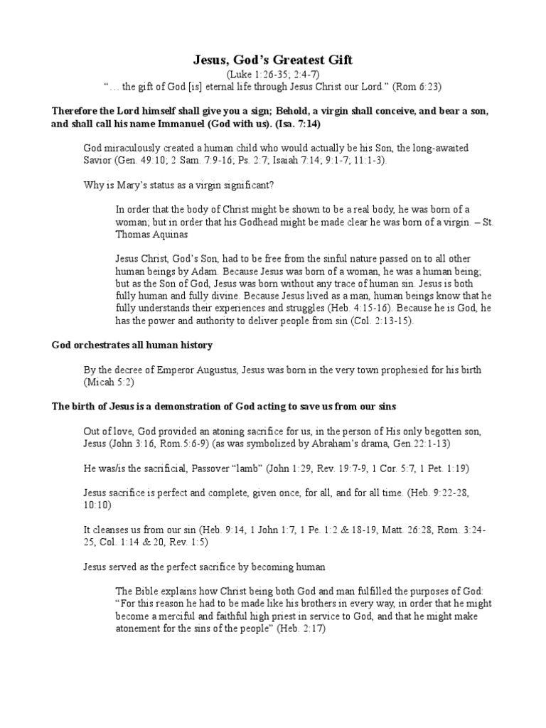 Jesus Gods Greatest Gift | PDF | John The Baptist | Christianity