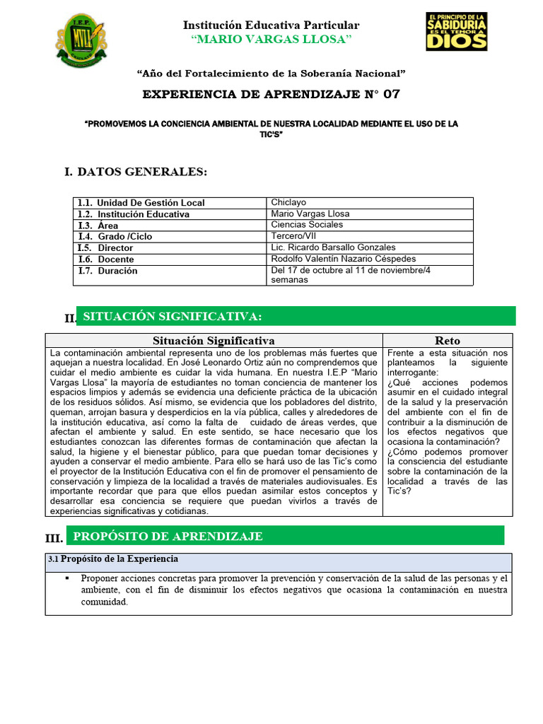 Eda 7 Ciencias Sociales 3ero Sec | PDF | Sustentabilidad | Desarrollo sostenible
