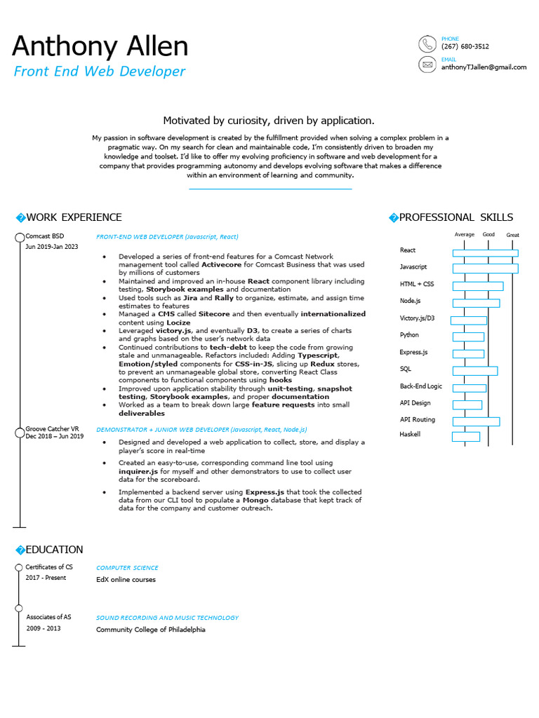 Front-End Developer Profile | PDF | Web Development | World Wide Web