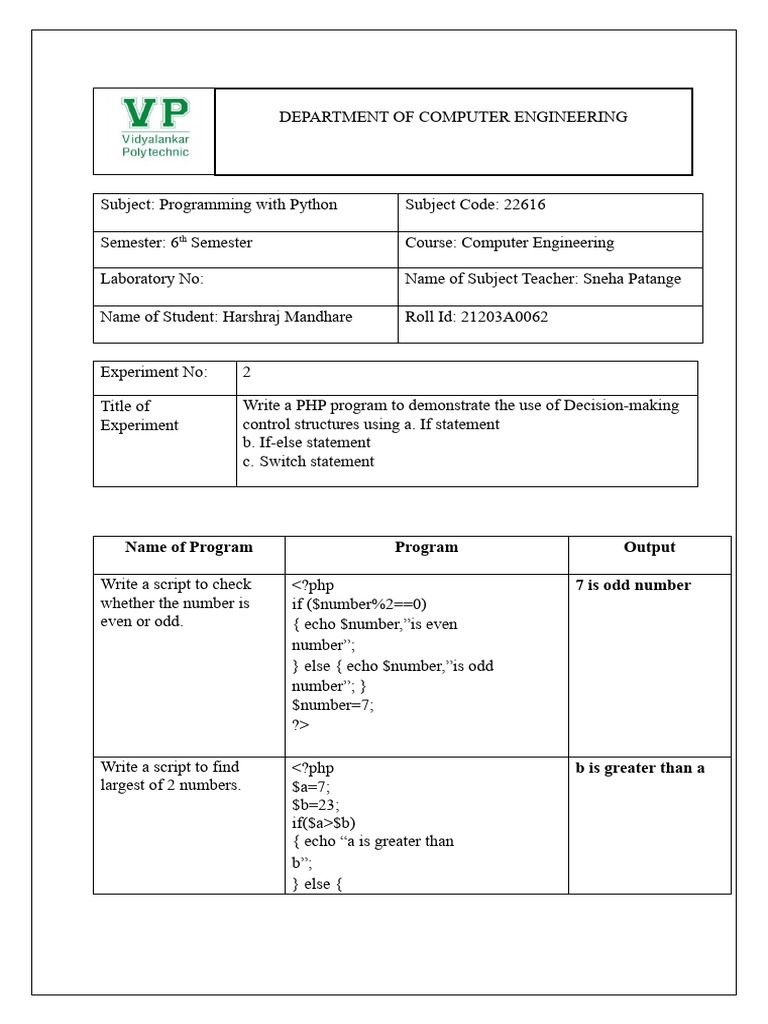21203A0009 Exp-2 | PDF | Control Flow | Computer Engineering