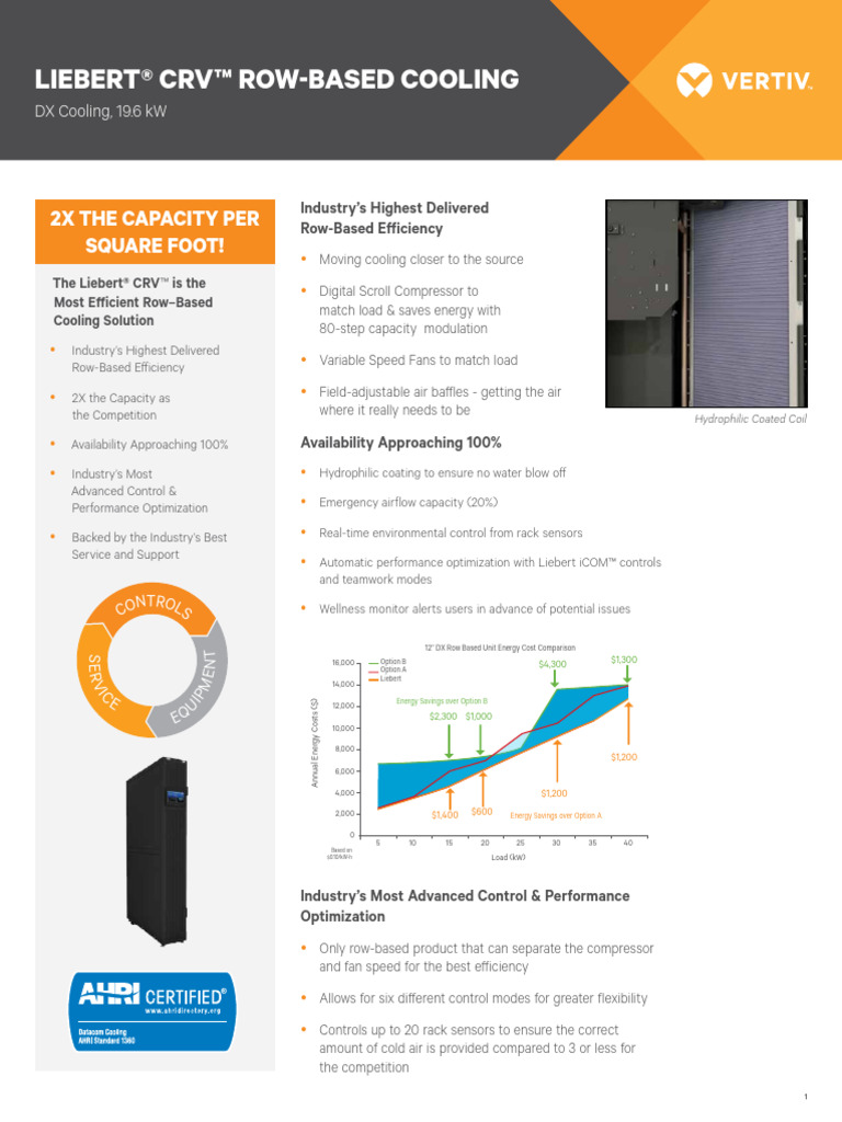 Liebert CRV DX Cooling Brochure | PDF | Electrical Engineering