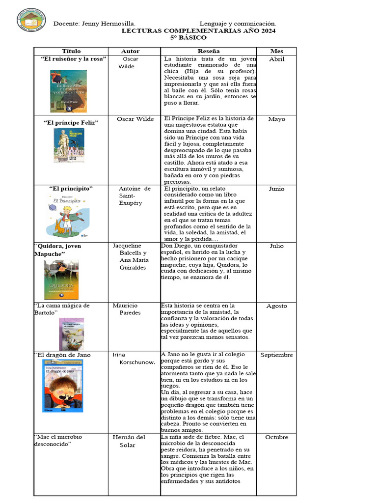 Lecturas-Complementarias 5° BÁSICO | PDF