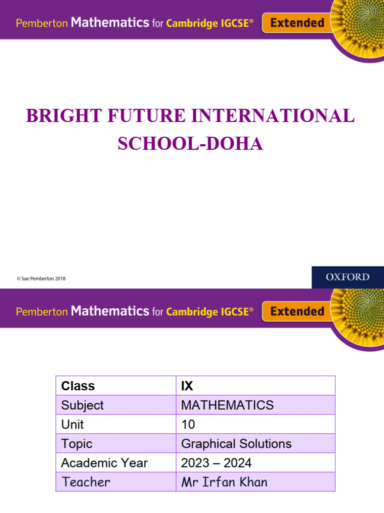 HW 9514 6751 G9Unit10GraphicalSolutions | PDF | Slope | Perpendicular